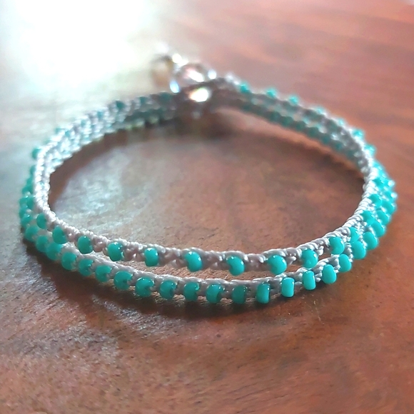 Hand Crafted | Jewelry | Handcrafted Bead Crochet Bracelet In Turquoise ...